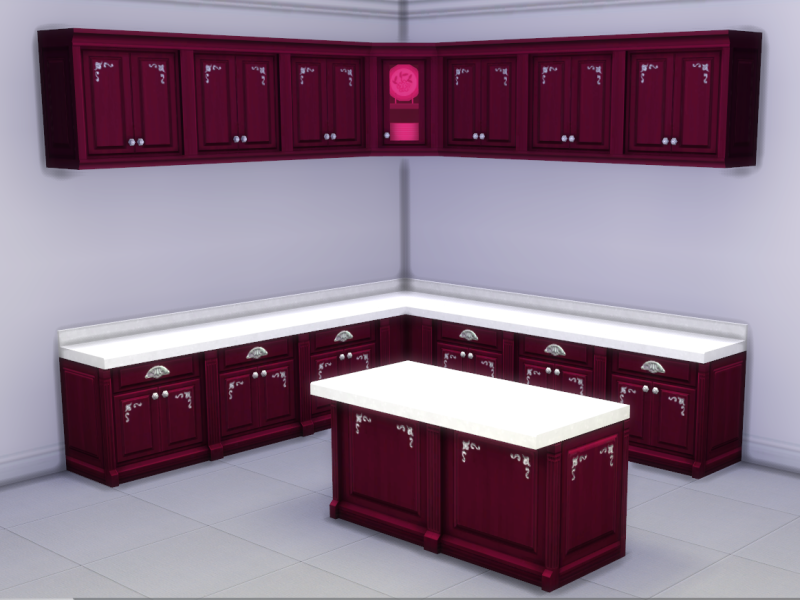 The Sims Resource | Victorian Dark Colours Kitchen Set