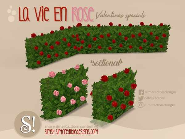 The Sims Resource | La vie en rose sectional shrub
