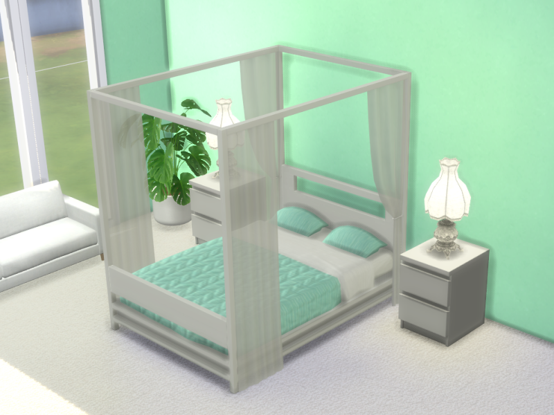 The Sims Resource | Pastel Dreams Canopy Bed-REQUIRES CITY LIVING