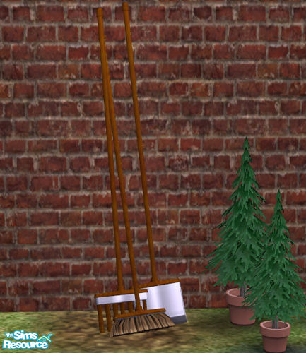 The Sims Resource | Shed Rake Shovel Broom Drk Wood - #416712