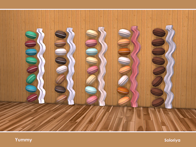 The Sims Resource | Yummy. Macarons wall Sculpture, right