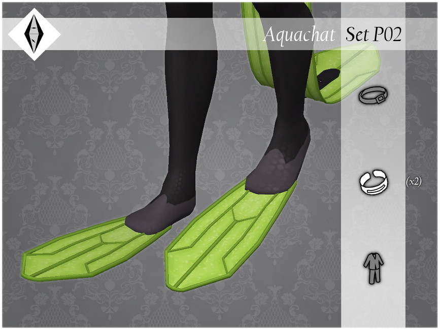 The Sims Resource - Aquachat - SetP02 - Wrist L - Fins