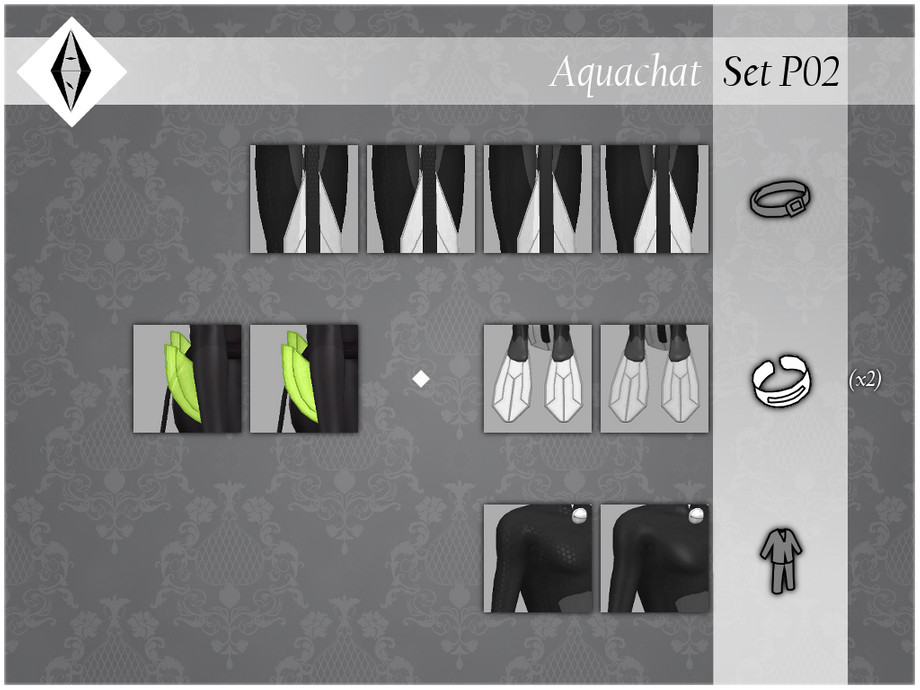 The Sims Resource | Aquachat - SetP02 - Wrist R - Fins