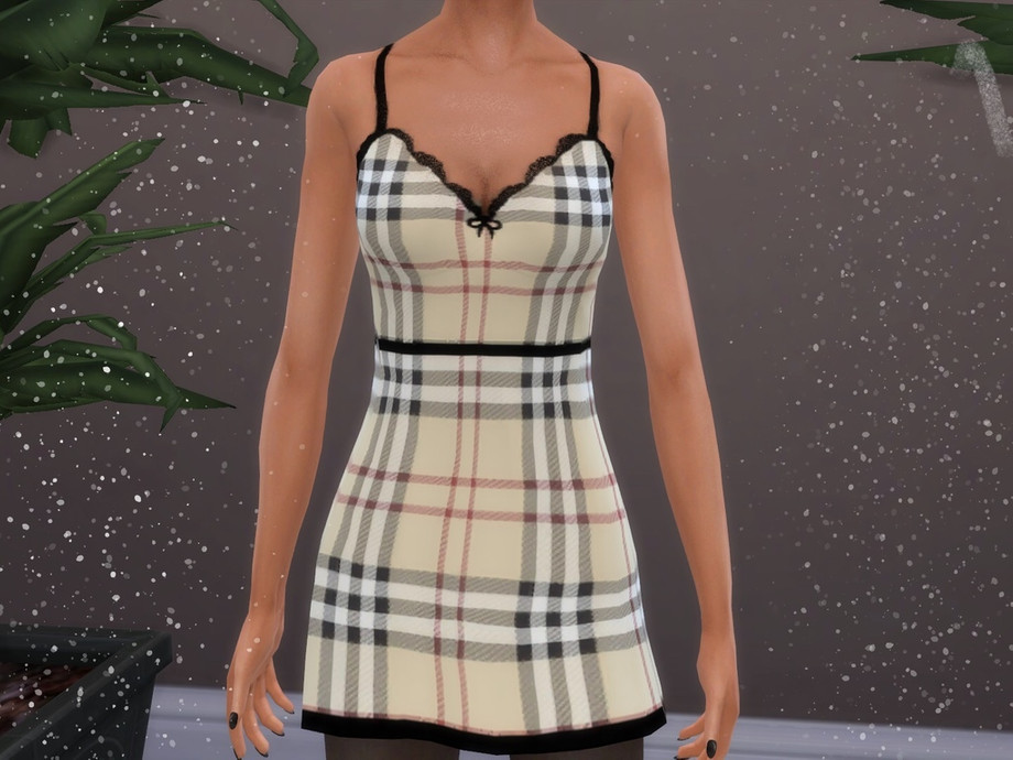The Sims Resource | Burberry Dress | Ciarella