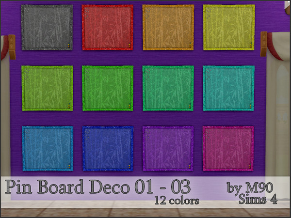 The Sims Resource | M90 Pin Board Deco 01 - 03