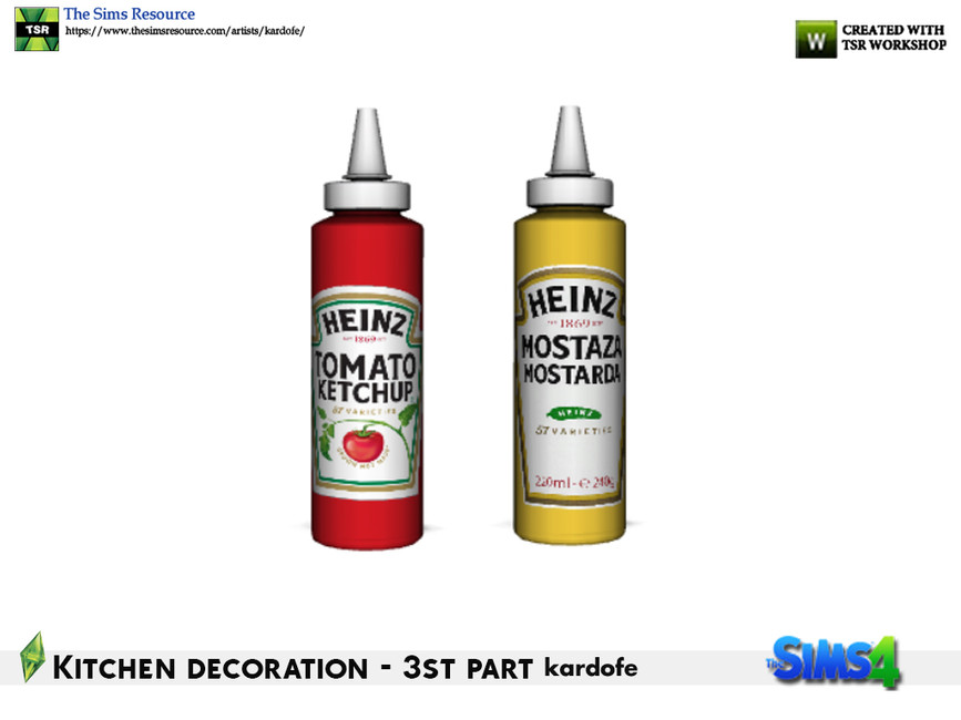 The Sims Resource - kardofe_Kitchen decoration_ketchup and mustard