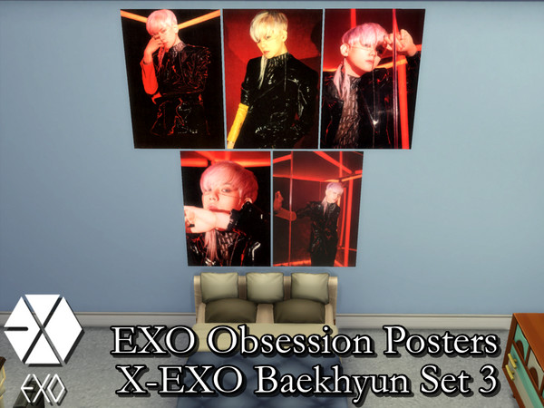 The Sims Resource | EXO 'Obsession' Posters Set 6 (X-EXO Baekhyun)