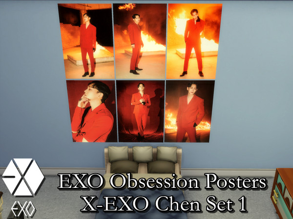 The Sims Resource | EXO 'Obsession' Posters Set 7 (X-EXO Chen)