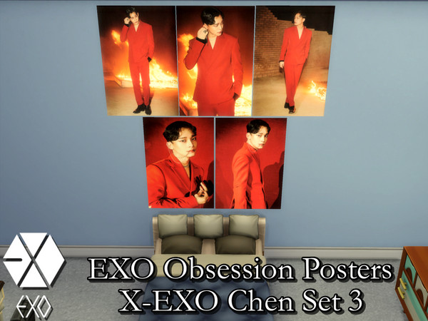The Sims Resource | EXO 'Obsession' Posters Set 9 (X-EXO Chen)