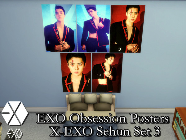 The Sims Resource | EXO 'Obsession' Posters Set 18 (X-EXO Sehun)