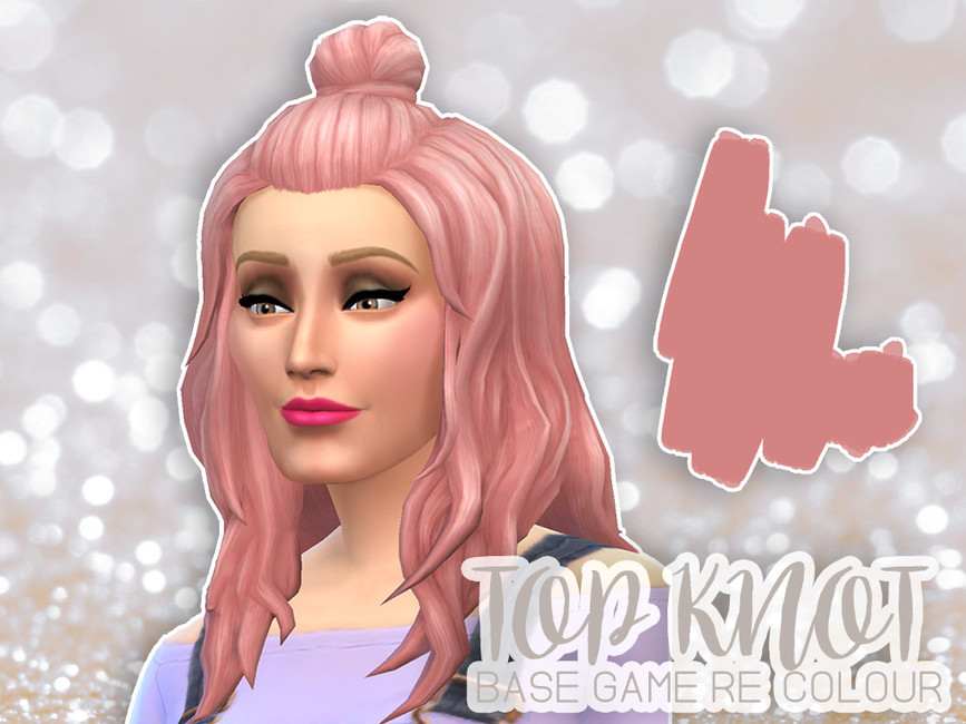 The Sims Resource - Top Knot - Base Hair Recolour V.1