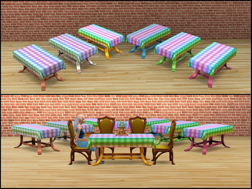 The Sims Resource - Tablecloth Rainbows - RECOLOR (Base Game)