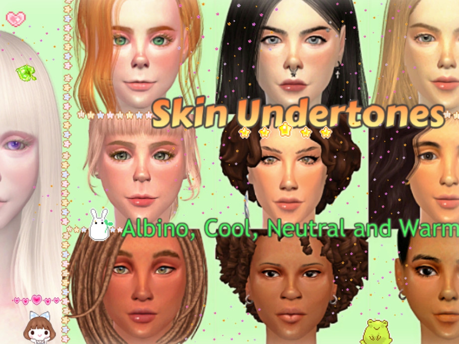 The Sims Resource | Skin Undertones [Cool,Neutral and Warm]