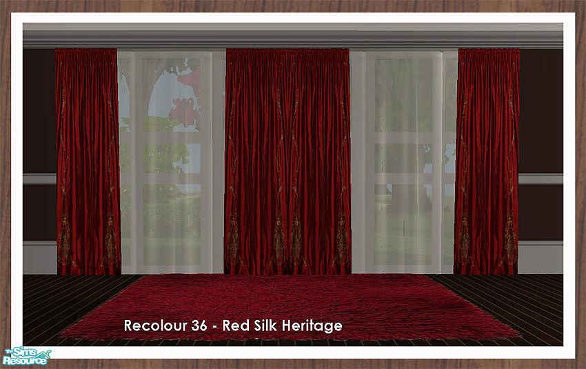 The Sims Resource | Curtain Recolour - Red Heritage