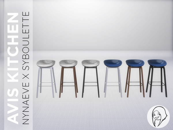 The Sims Resource | Avis Kitchen Counter Stool BLUE [Mesh NOT included]
