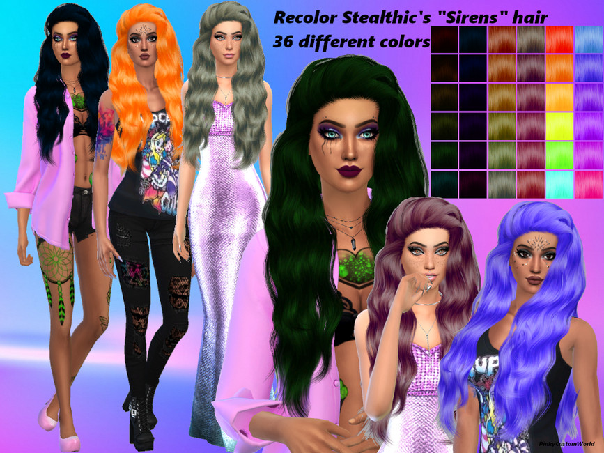 The Sims Resource - Retexture of Sirens hair by Stealthic