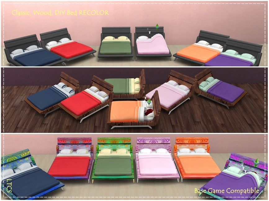 The Sims Resource - Double Bed Recolor Set - Base Game Compatible