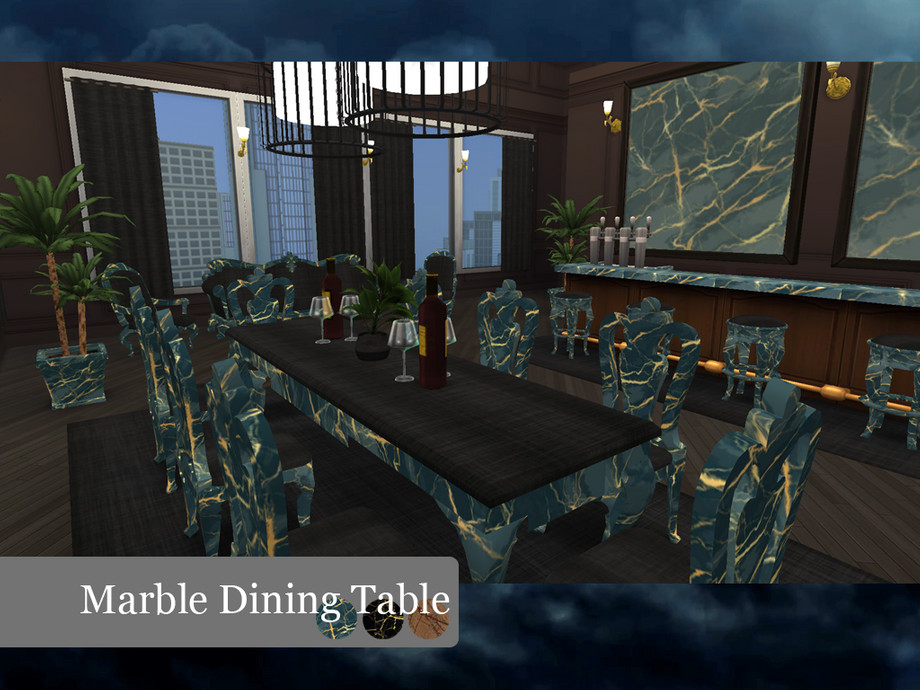 The Sims Resource | Marble Series - Dining Table