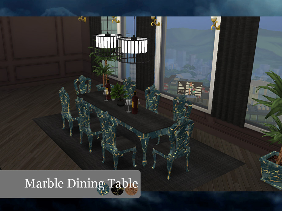 The Sims Resource | Marble Series - Dining Table
