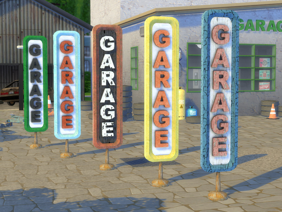 The Sims Resource | Standing Garage Sign