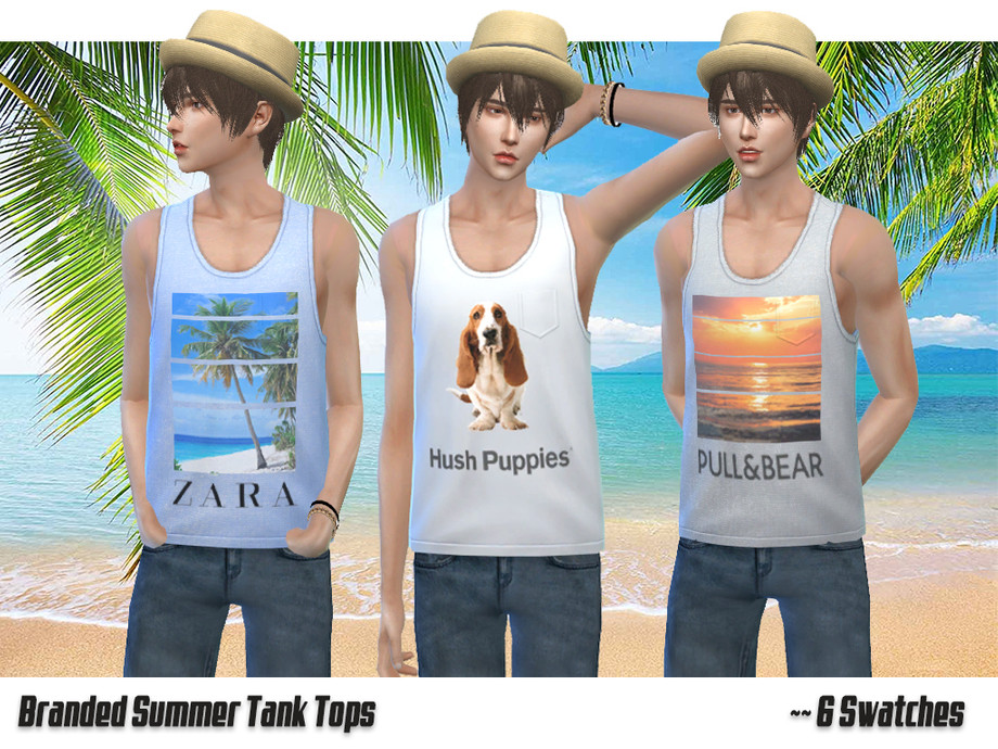 The Sims Resource | Branded Summer Tank Top - Outdoor Retreat needed