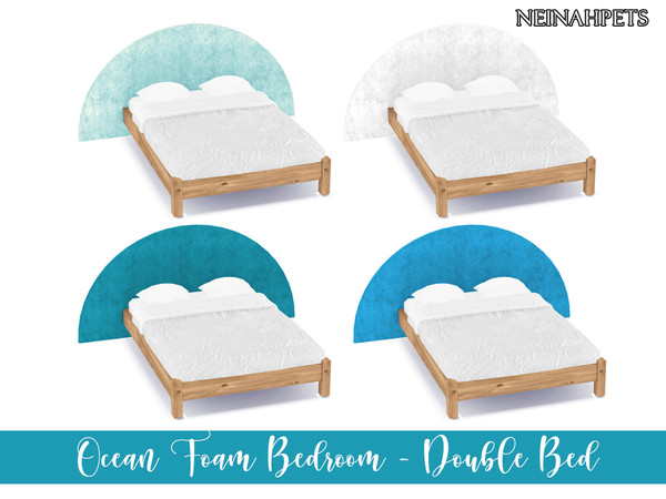 The Sims Resource | Ocean Foam Bedroom - Double Bed
