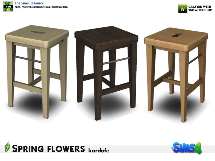 The Sims Resource - kardofe_Spring flowers_Stool
