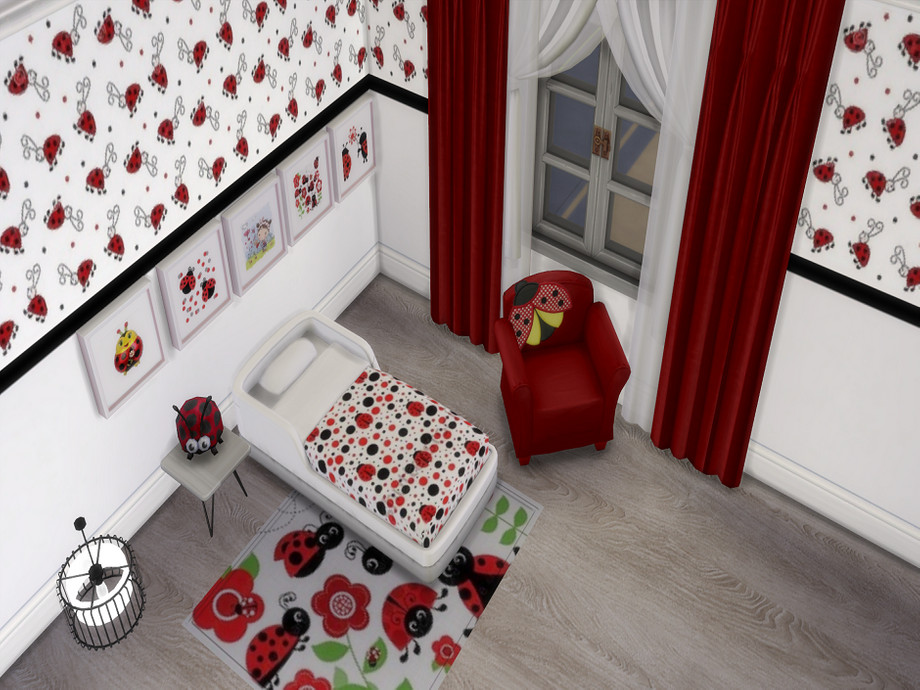 The Sims Resource | Ladybug set Toddlers rug.