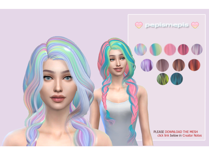 Sims 4 Cc Rainbow Pastel Hair - Infoupdate.org