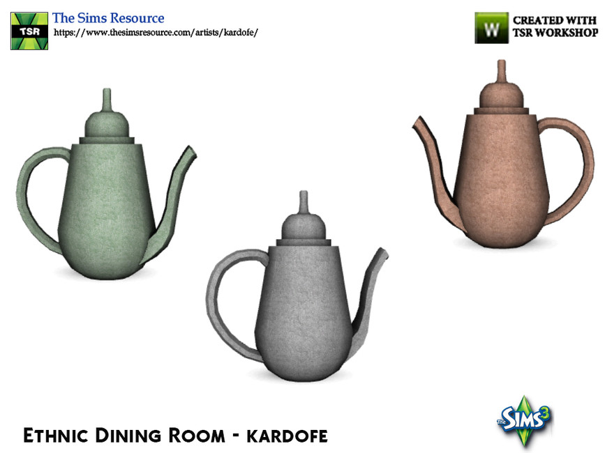 The Sims Resource - kardofe_Ethnic Dining Room_Teapot
