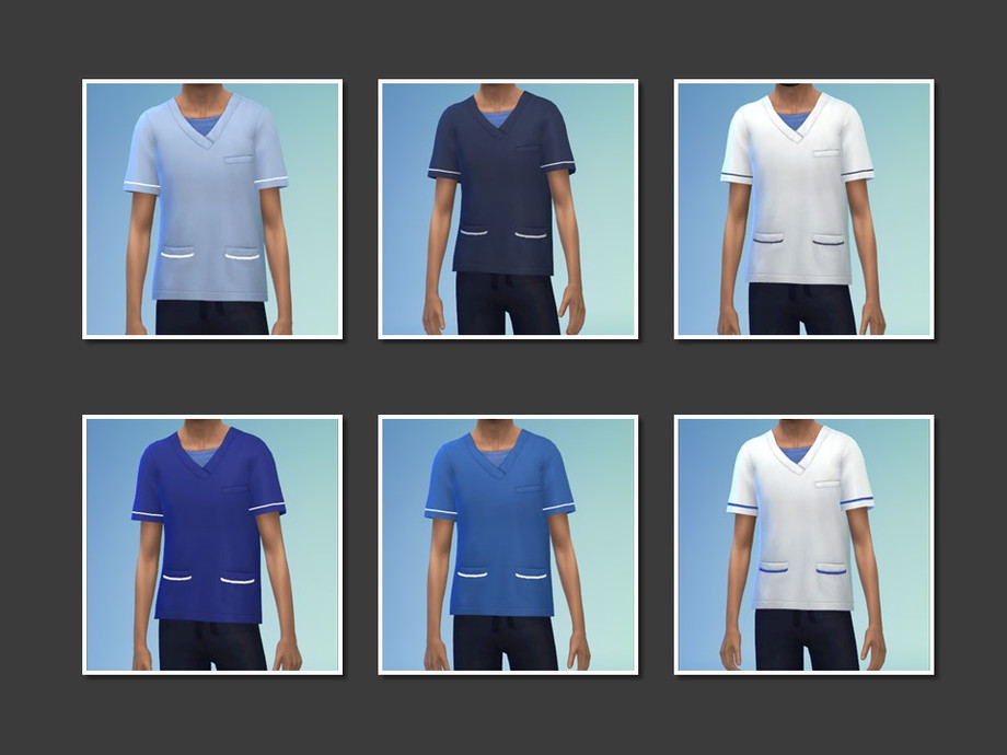 The Sims Resource | NHS Nurse Uniforms (Shirts, Male)