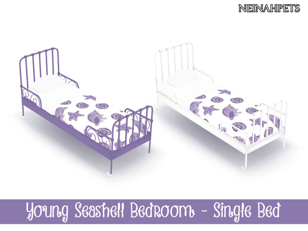 The Sims Resource | Young Seashell Bedroom - Single Bed