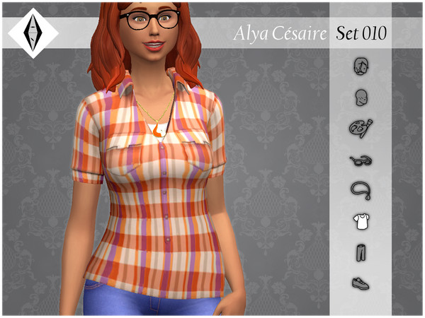 The Sims Resource | Alya Cesaire - Set010 - Top - Button Up