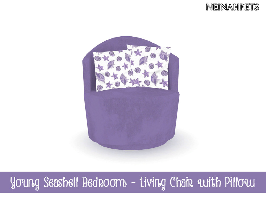 The Sims Resource | Young Seashell Bedroom - Chair with Pillow {Mesh ...