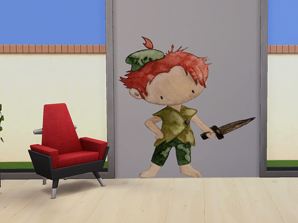The Sims Resource | Peter Pan Character Decals Set 1 of 2 Base Game Recolor