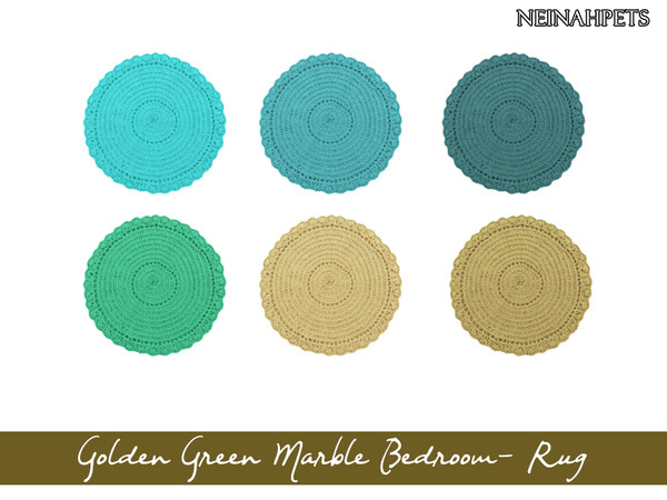 The Sims Resource | Golden Green Marble Bedroom - Rug {Mesh Required}