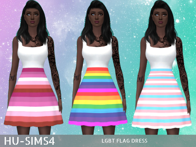 The Sims Resource | LGBT Flag Dress - Seasons Required