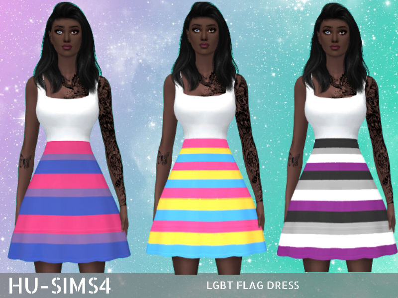 The Sims Resource | LGBT Flag Dress - Seasons Required