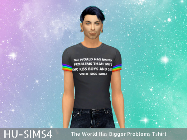 The Sims Resource | The World Has Bigger Problems Tshirt