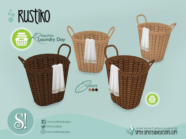 The Sims Resource - Rustiko Hamper REQUIRES LAUNDRY DAY