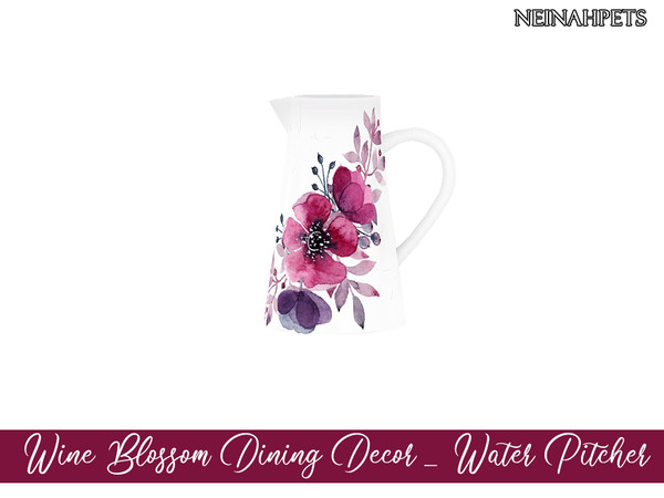 The Sims Resource | Wine Blossom Dining Decor - Water Pitcher {Mesh ...