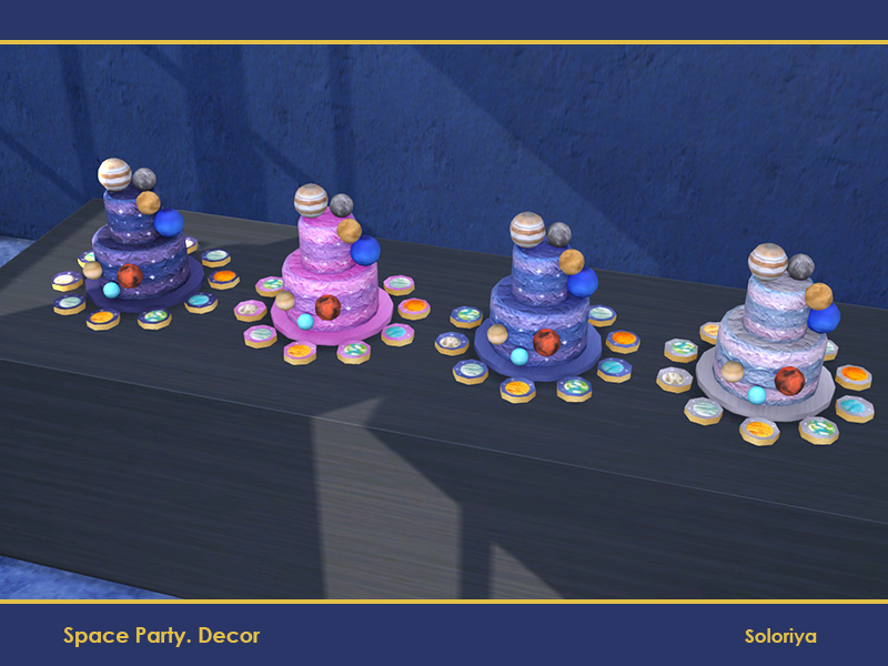 The Sims Resource | Space Party Decor. Cake with Planets
