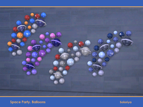 The Sims Resource | Space Party Balloons. Balloons with Planets, left