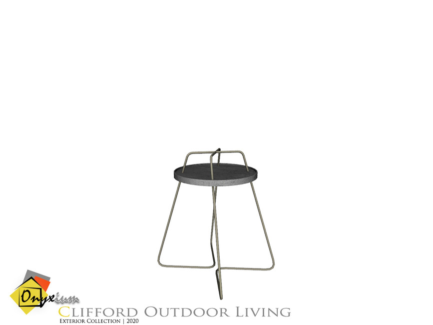 The Sims Resource - Clifford Round End Table With Metal Holder