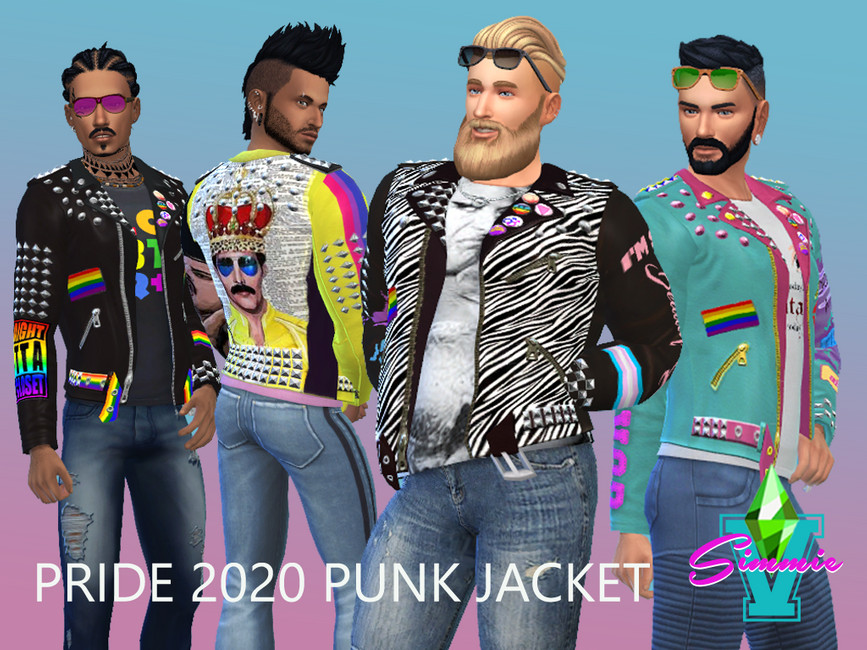 The Sims Resource - SimmieV Pride 2020 Punk Jacket