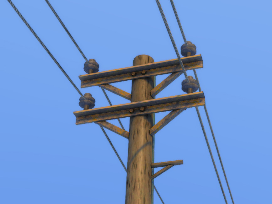 The Sims Resource - Telegraph Pole with 4 Wire Points