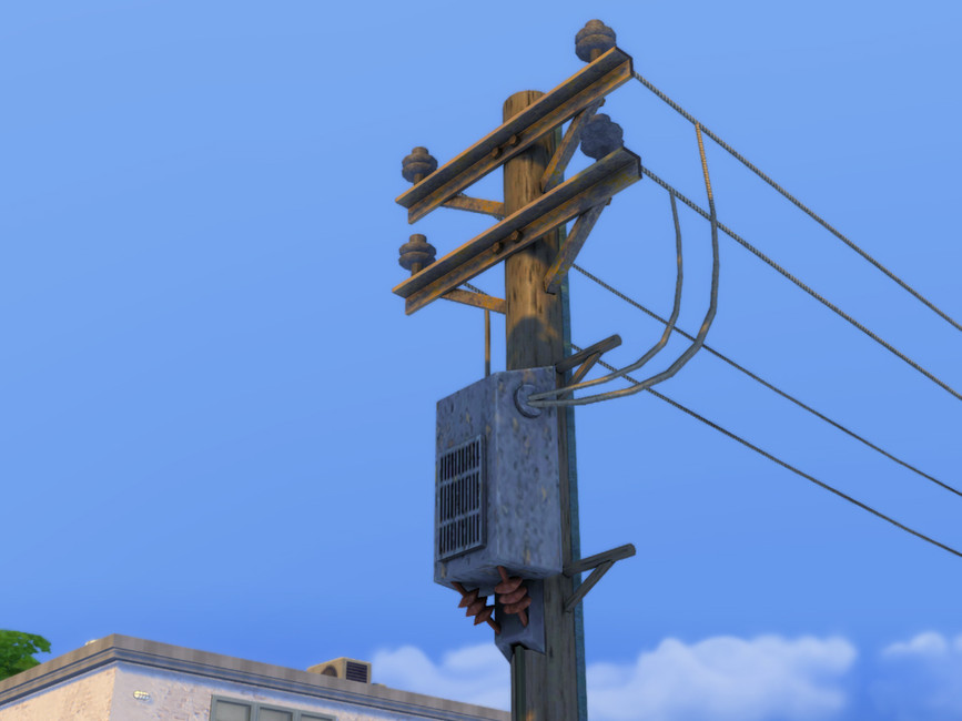 The Sims Resource - Telegraph End Pole with 4 Wire Points