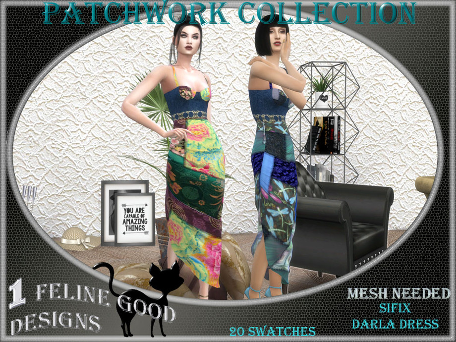 The Sims Resource | Patchwork dress 02