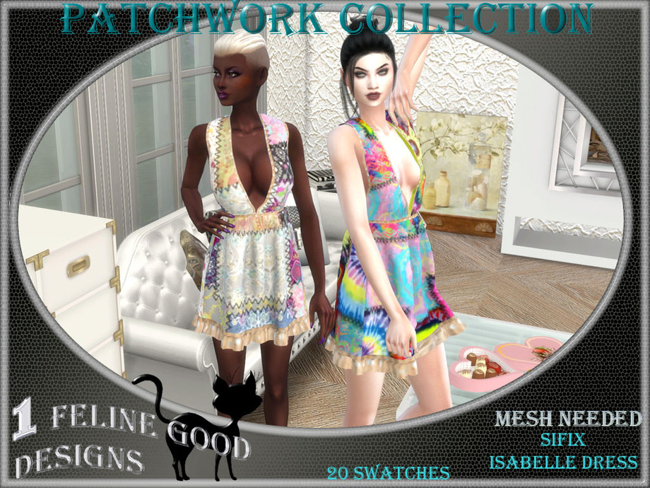 The Sims Resource - Patchwork dress 04
