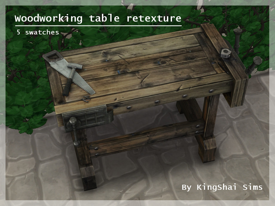 The Sims Resource | Woodworking Table Retexture